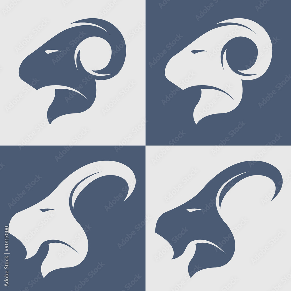 Sheep and goat symbol, logo, icon. Stock Vector | Adobe Stock