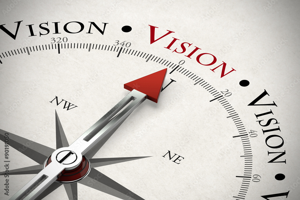 Kompass zeigt in Richtung Vision Stock Illustration | Adobe Stock