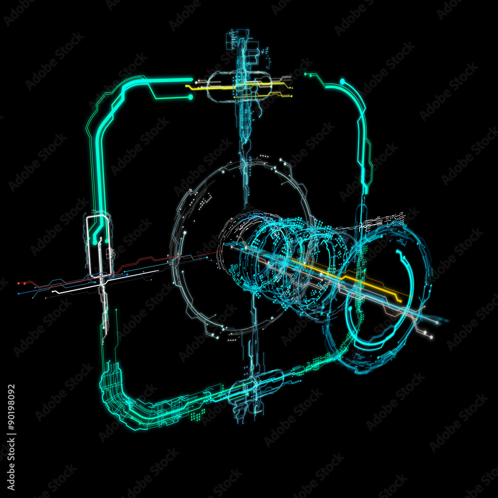 3d tech hologram futuristic interface Stock Illustration | Adobe Stock