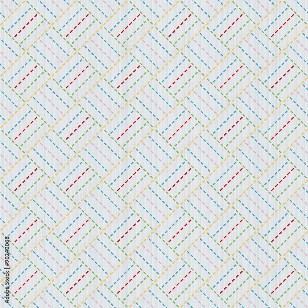 Stockvector Old japanese quilting. Sashiko. Seamless pattern. | Adobe Stock