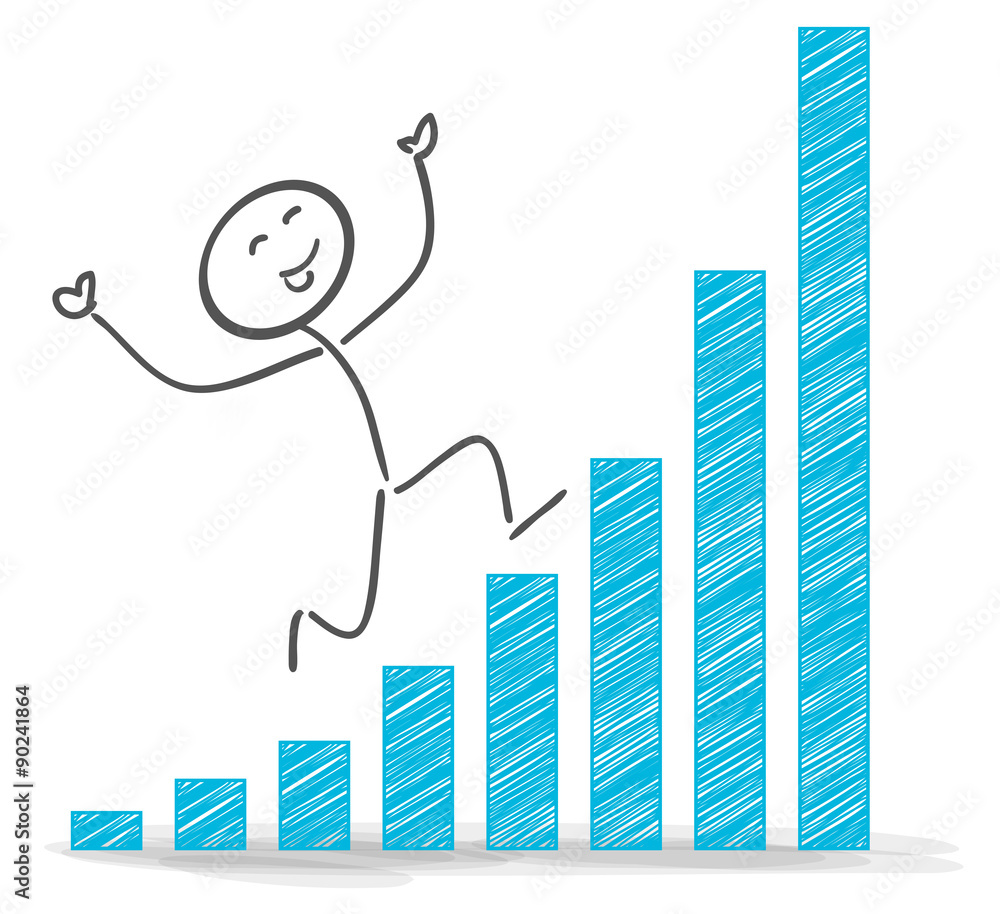 stickman happy success Stock-Vektorgrafik | Adobe Stock