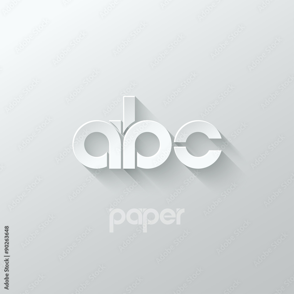 letter A B C logo alphabet icon paper set background Stock Vector ...