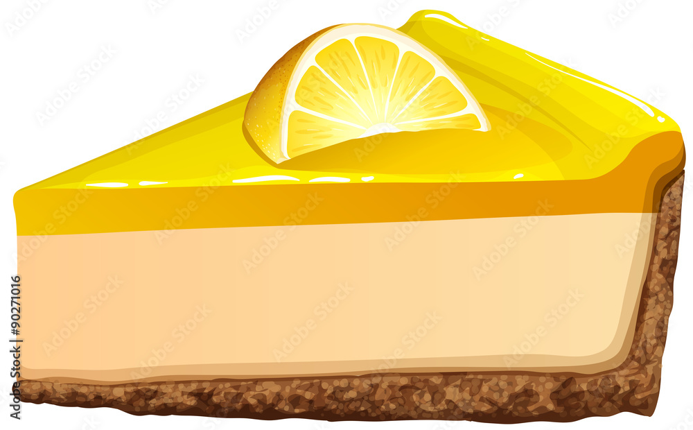 Lemon cheesecake on white Stock Vector | Adobe Stock
