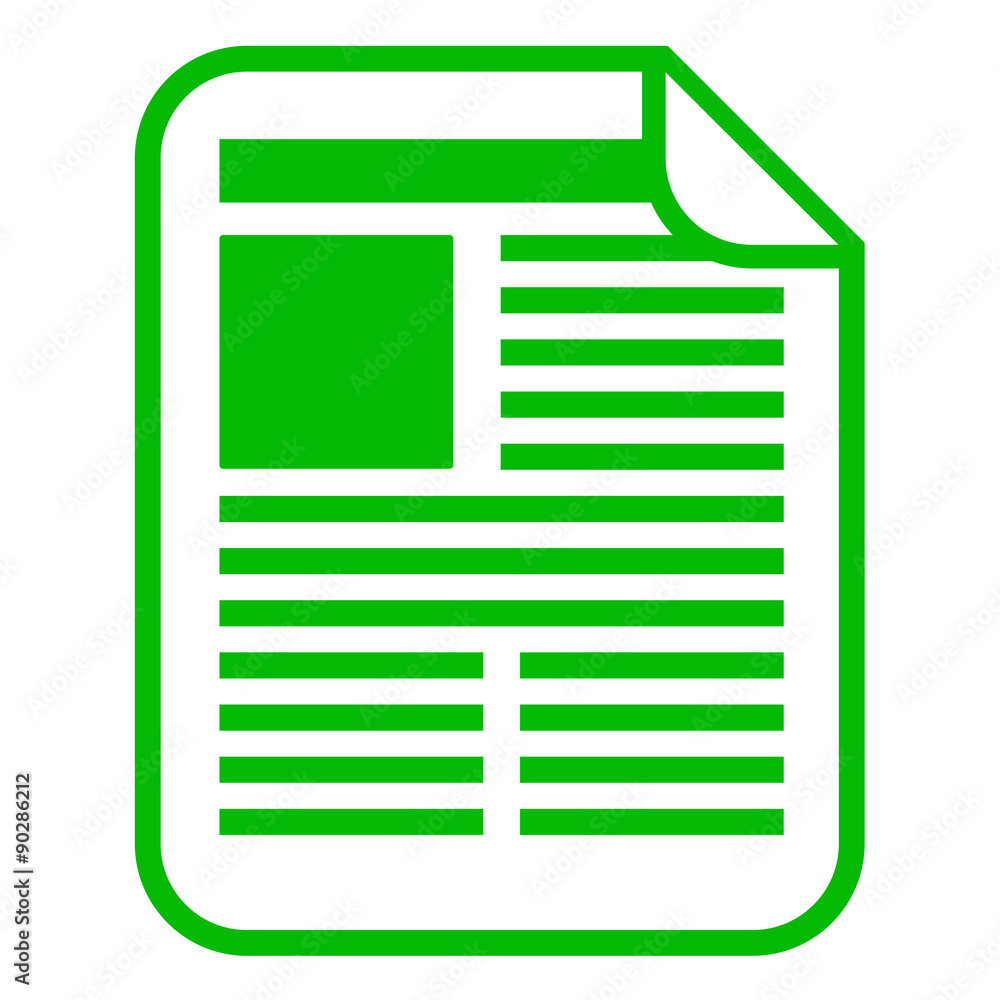 Icono aislado documento verde ilustración de Stock | Adobe Stock