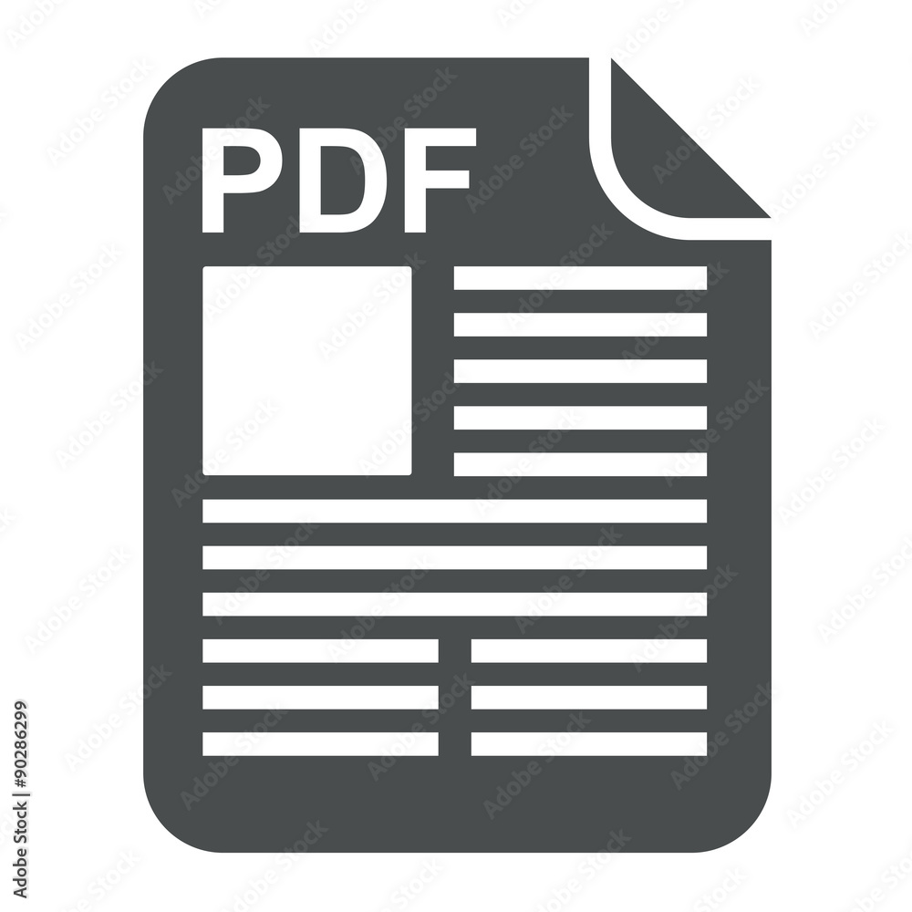 Icono documento extension y simbolo PDF gris Stock-Illustration | Adobe ...