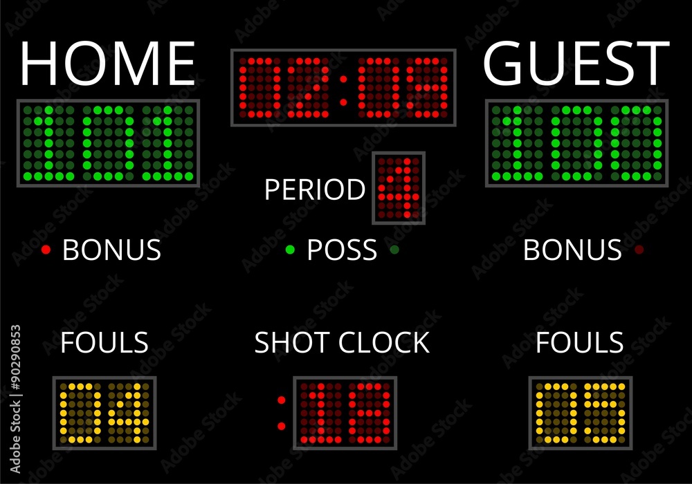 Digital Scoreboard Stock Vector | Adobe Stock
