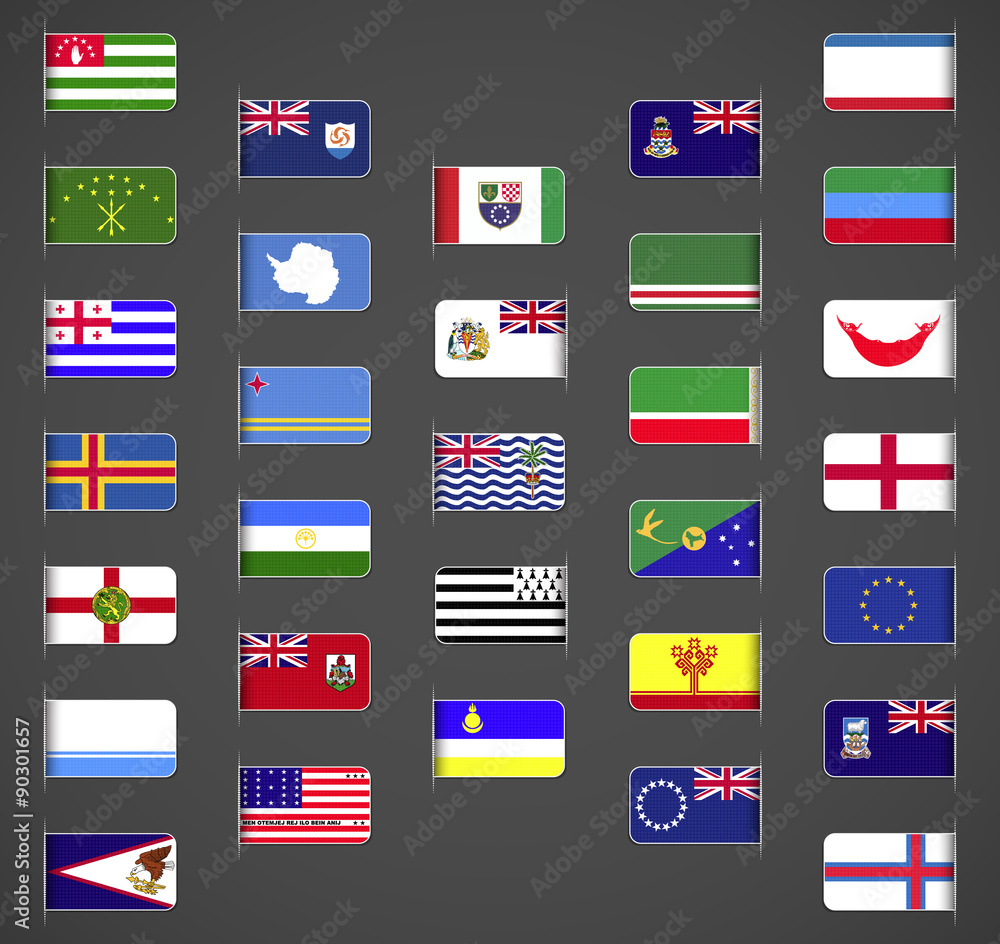 World Flags Labeled
