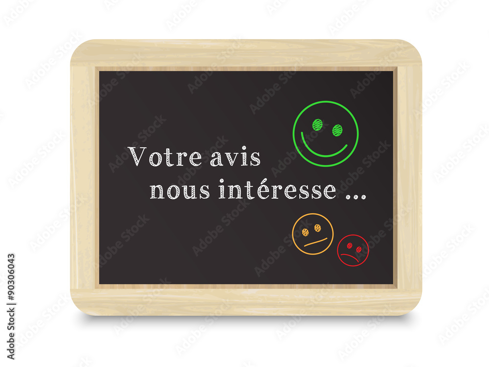 Icône sur Ardoise "VOTRE AVIS NOUS INTERESSE" Stock Vector | Adobe Stock