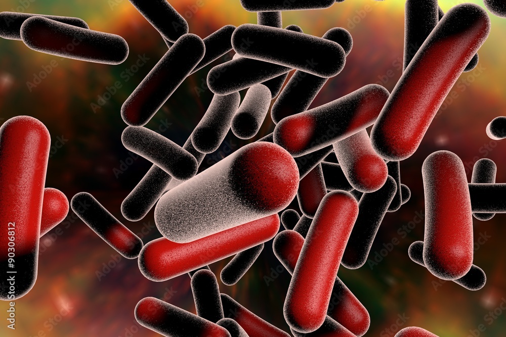 Illustration of bacteria on colorful background, model of bacteria ...