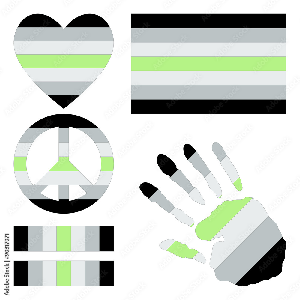 Agender pride flag with correct color scheme, both still and waving ...