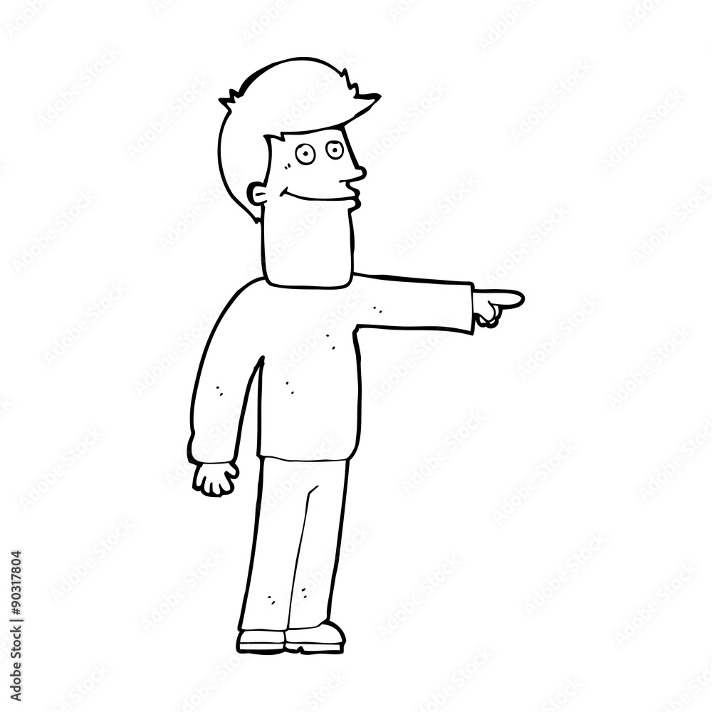 cartoon man pointing Stock Vector | Adobe Stock