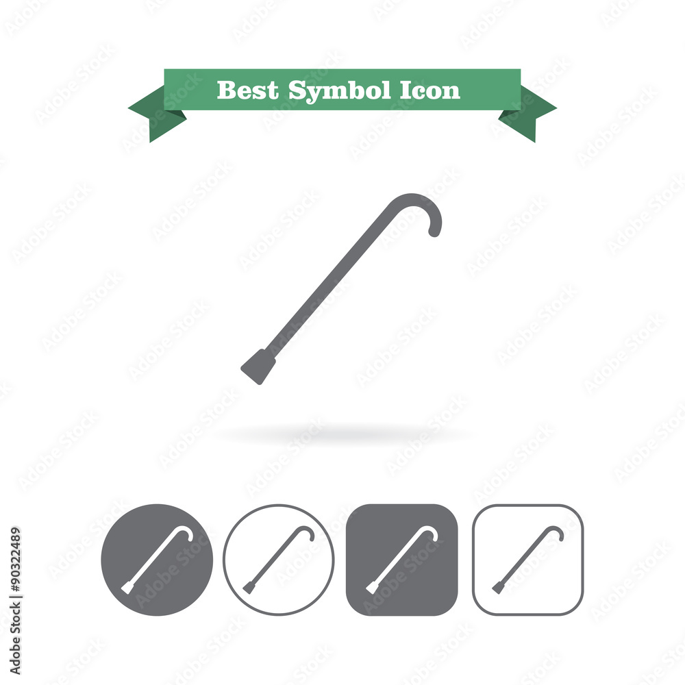 Walking cane icon Stock Illustration | Adobe Stock