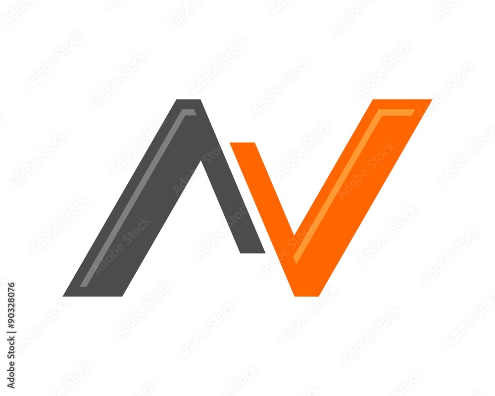N V Letter Logo Template Stock Vector | Adobe Stock