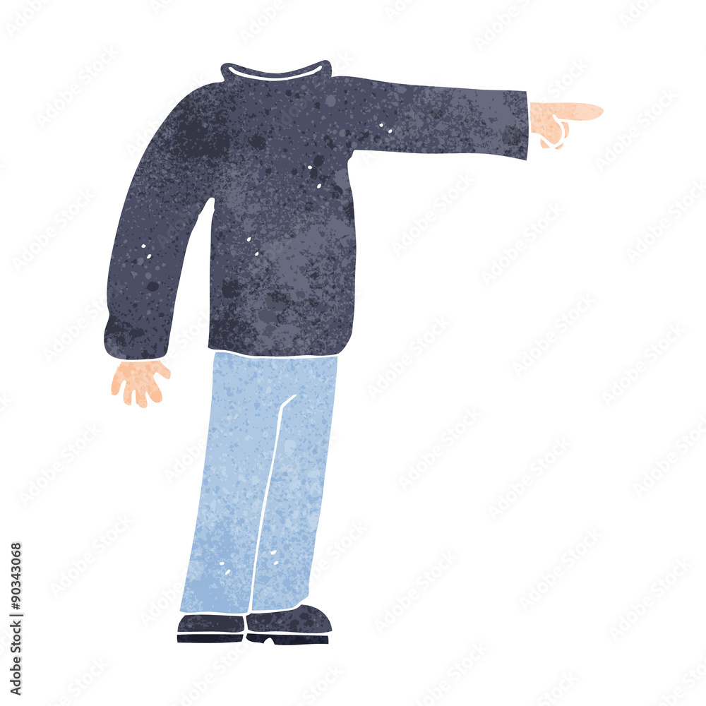 cartoon headless man pointing Stock Vector | Adobe Stock