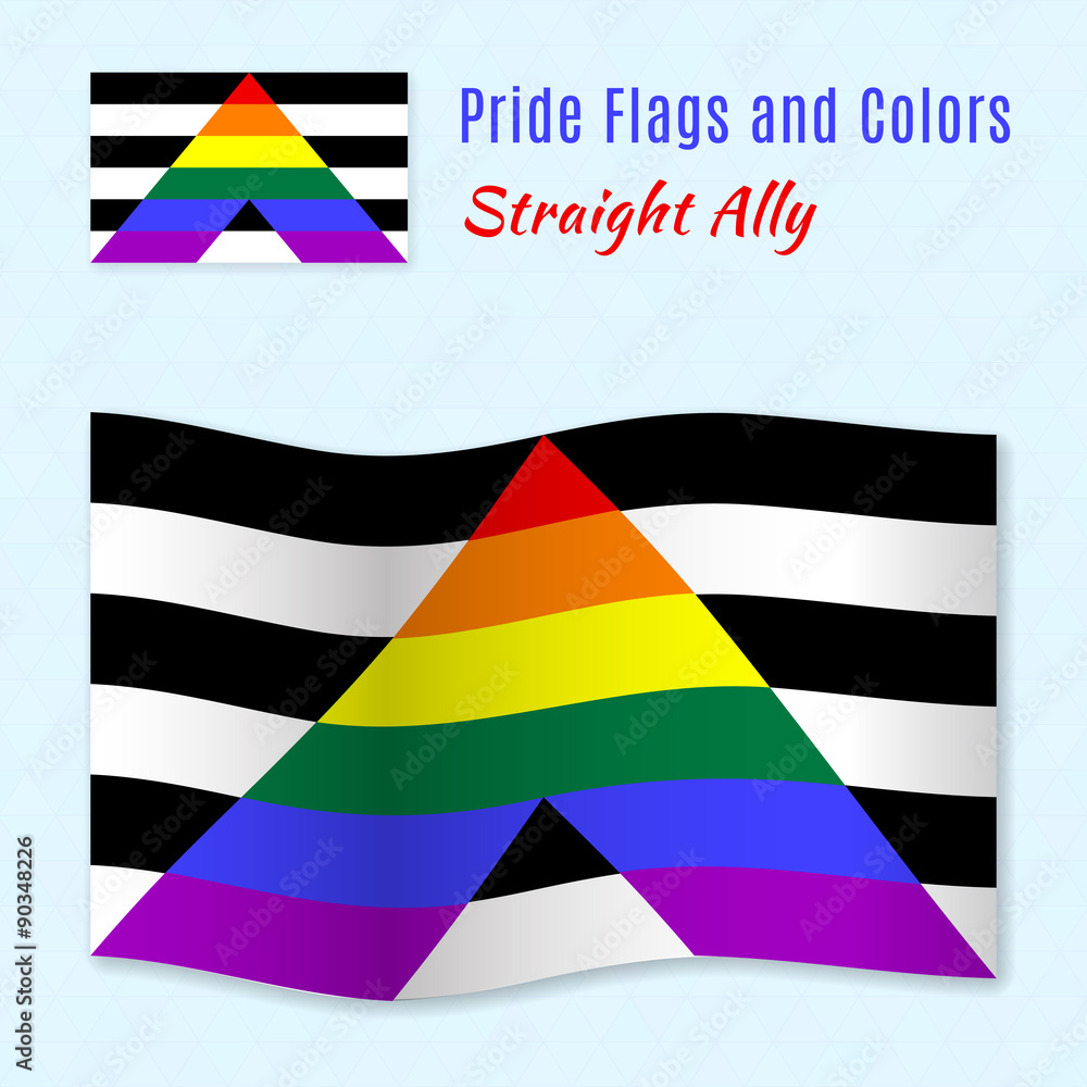 Straight Allies pride flag with correct color scheme Stock Vector ...