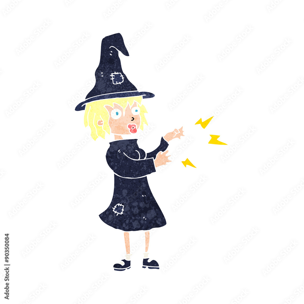 cartoon witch casting spell Stock Vector | Adobe Stock