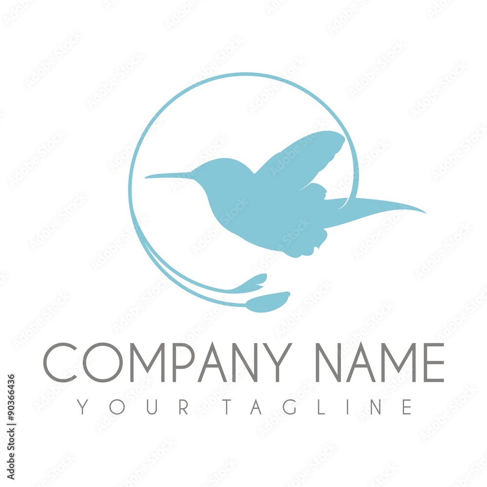 Simple Hummingbird Bird symbol design. Hummingbird beauty Blue. Kolibri ...