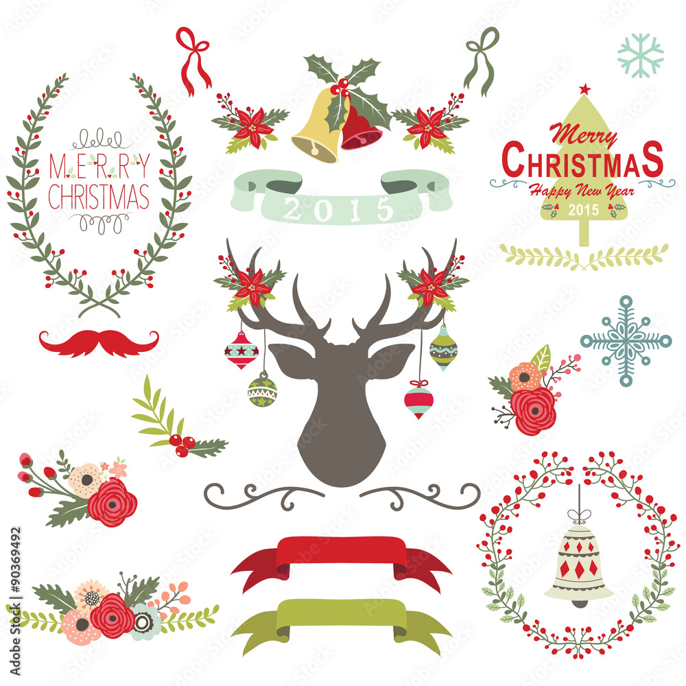 Christmas Set Stock Vector | Adobe Stock