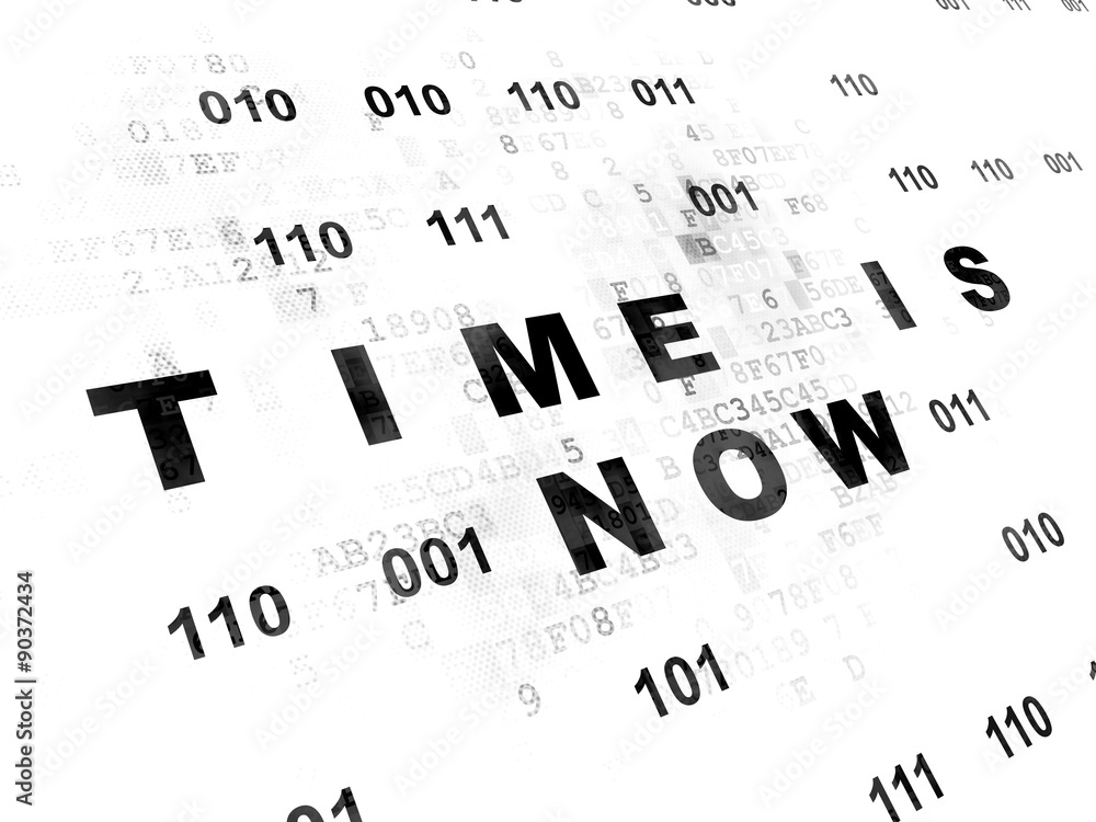 Timeline concept: Time is Now on Digital background Stock Illustration ...
