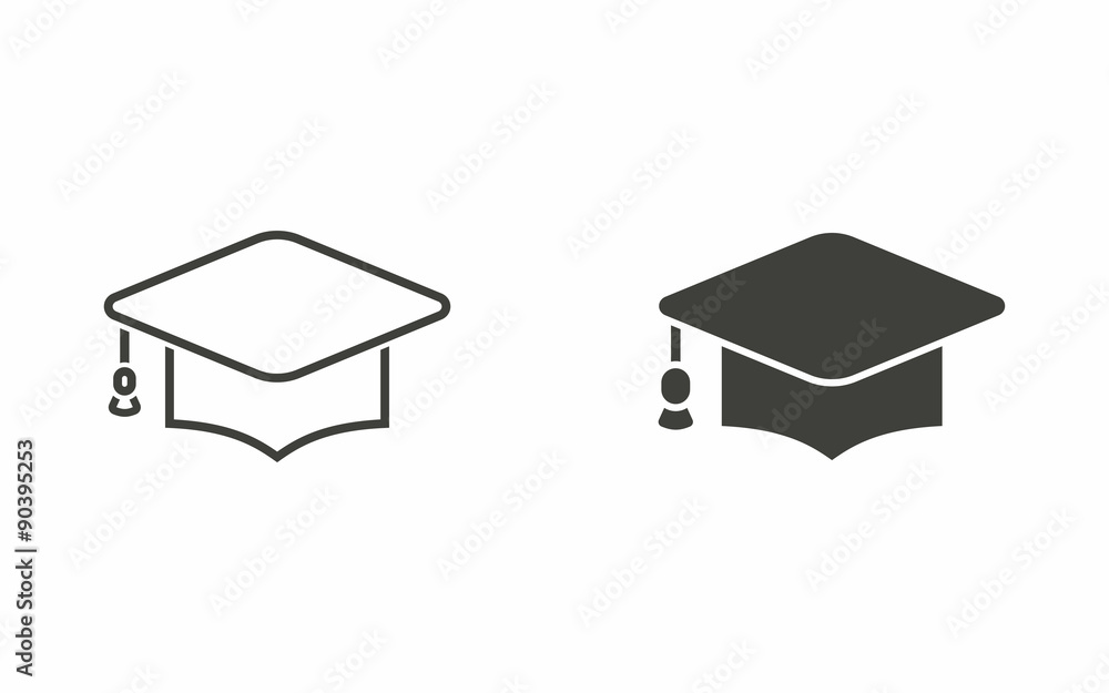 Graduation cap icon Stock Vector | Adobe Stock