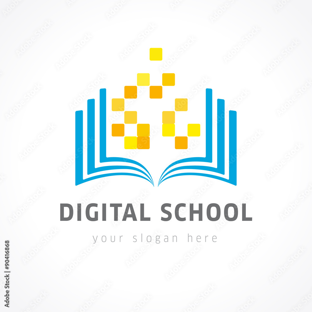 digital school color logo Stock Vector | Adobe Stock