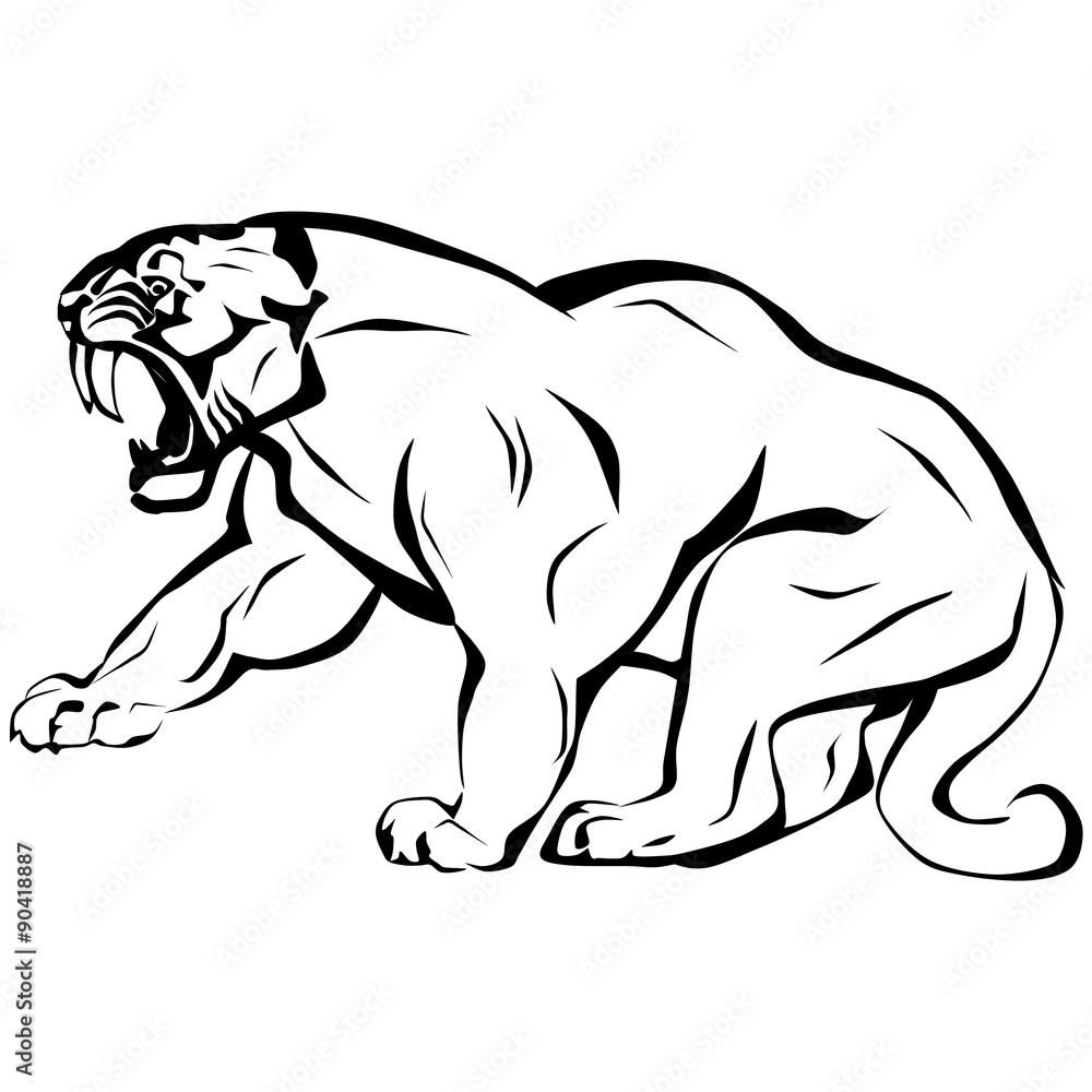 Vector saber-tooth tiger Stock Vector | Adobe Stock
