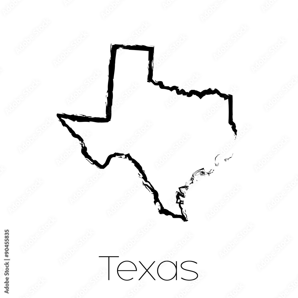 Scribbled shape of the State of Texas Stock Illustration | Adobe Stock