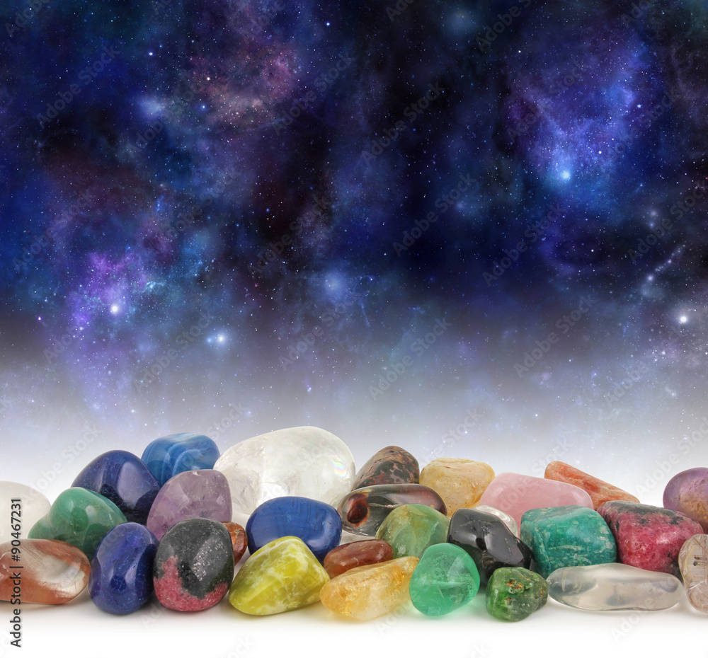 Cosmic Healing Crystals - Deep space background with stars, suns and ...