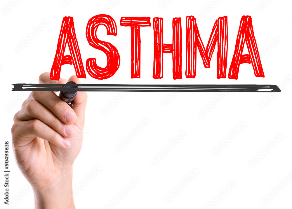 Hand with marker writing the word Asthma foto de Stock | Adobe Stock
