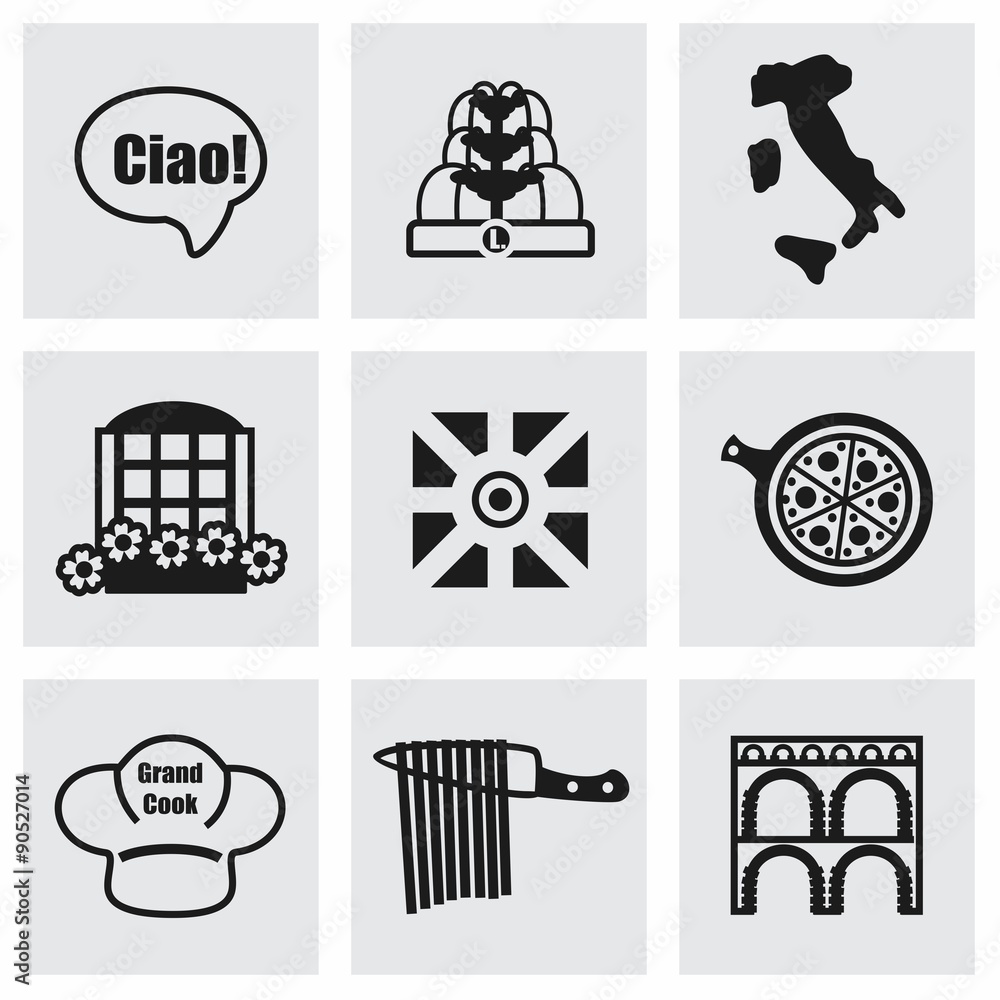 Vector Italy icon set Stock Vector | Adobe Stock