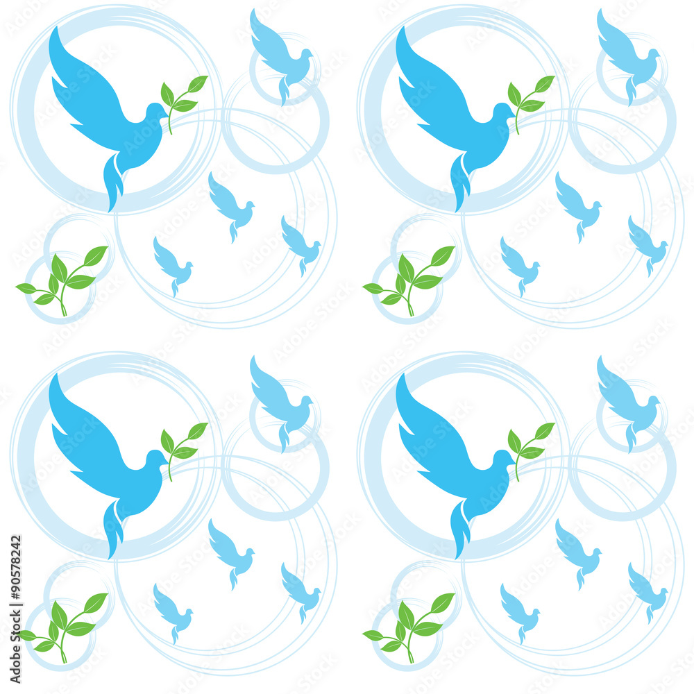 Seamless pattern with dove Stock Vector | Adobe Stock