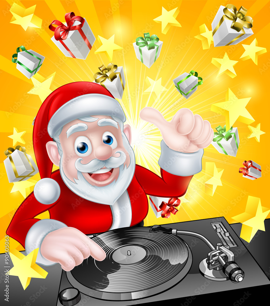 Disco Santa Stock-Vektorgrafik | Adobe Stock