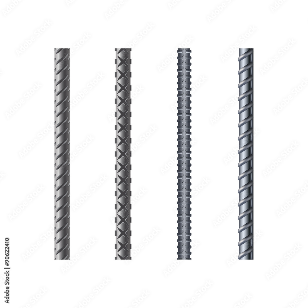 Endless rebars, reinforcement steel, vector illustration Stock ...