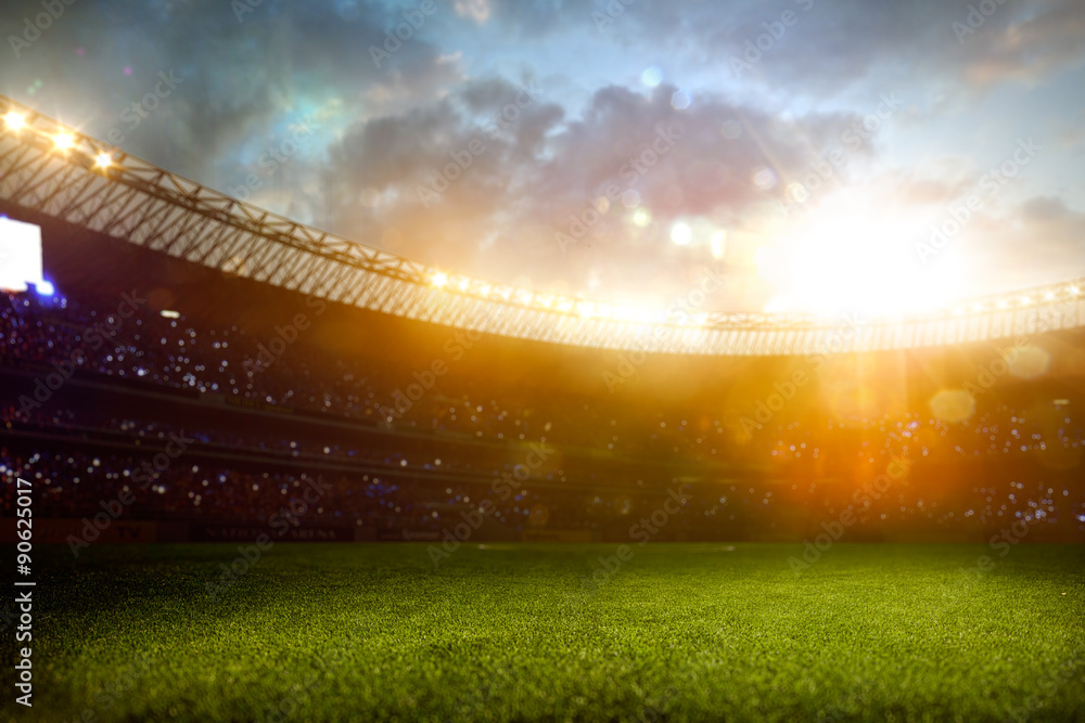 Evening stadium arena soccer field Stock Photo | Adobe Stock Evening stadium arena soccer field Stock Photo | Adobe Stock
