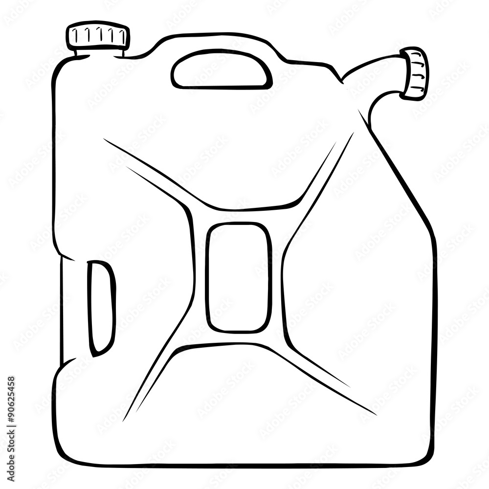 Vector Lineart Single Jerry Can Stock Vector | Adobe Stock