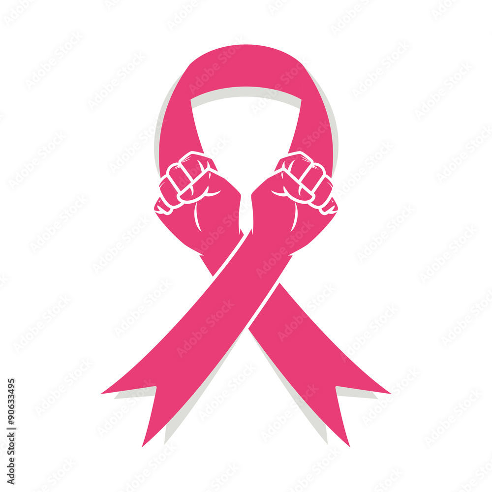 Pink ribbon, fight against cancer Stock Vector | Adobe Stock
