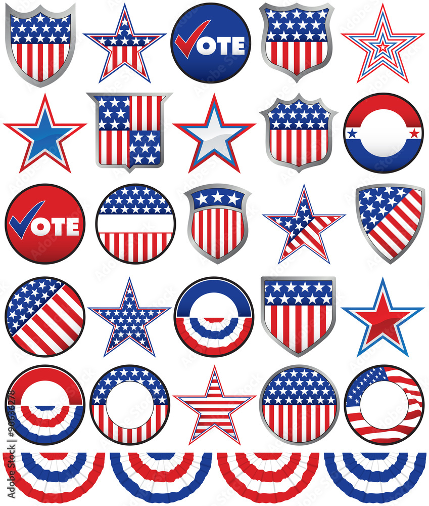 Political Badges Stock Vector | Adobe Stock