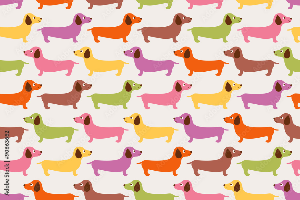 seamless cute dogs pattern Stock Vector | Adobe Stock