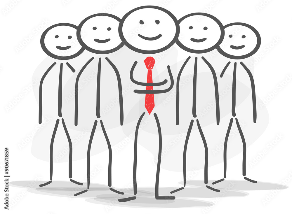 stickman group team business red Stock Vector | Adobe Stock