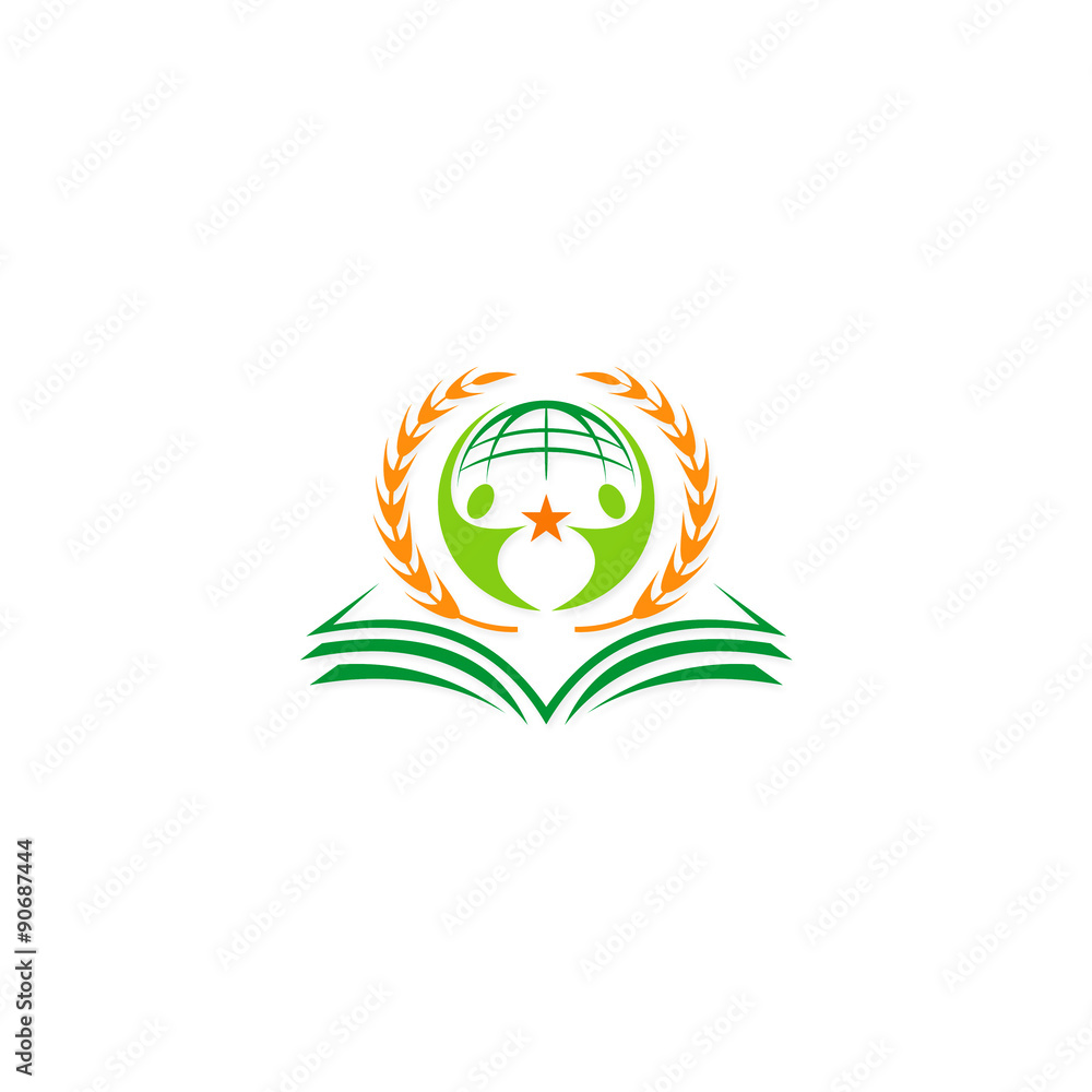 world book education people logo Stock Vector | Adobe Stock