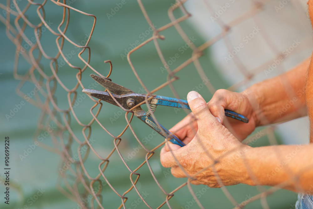 Breaking down the fence Stock Photo | Adobe Stock