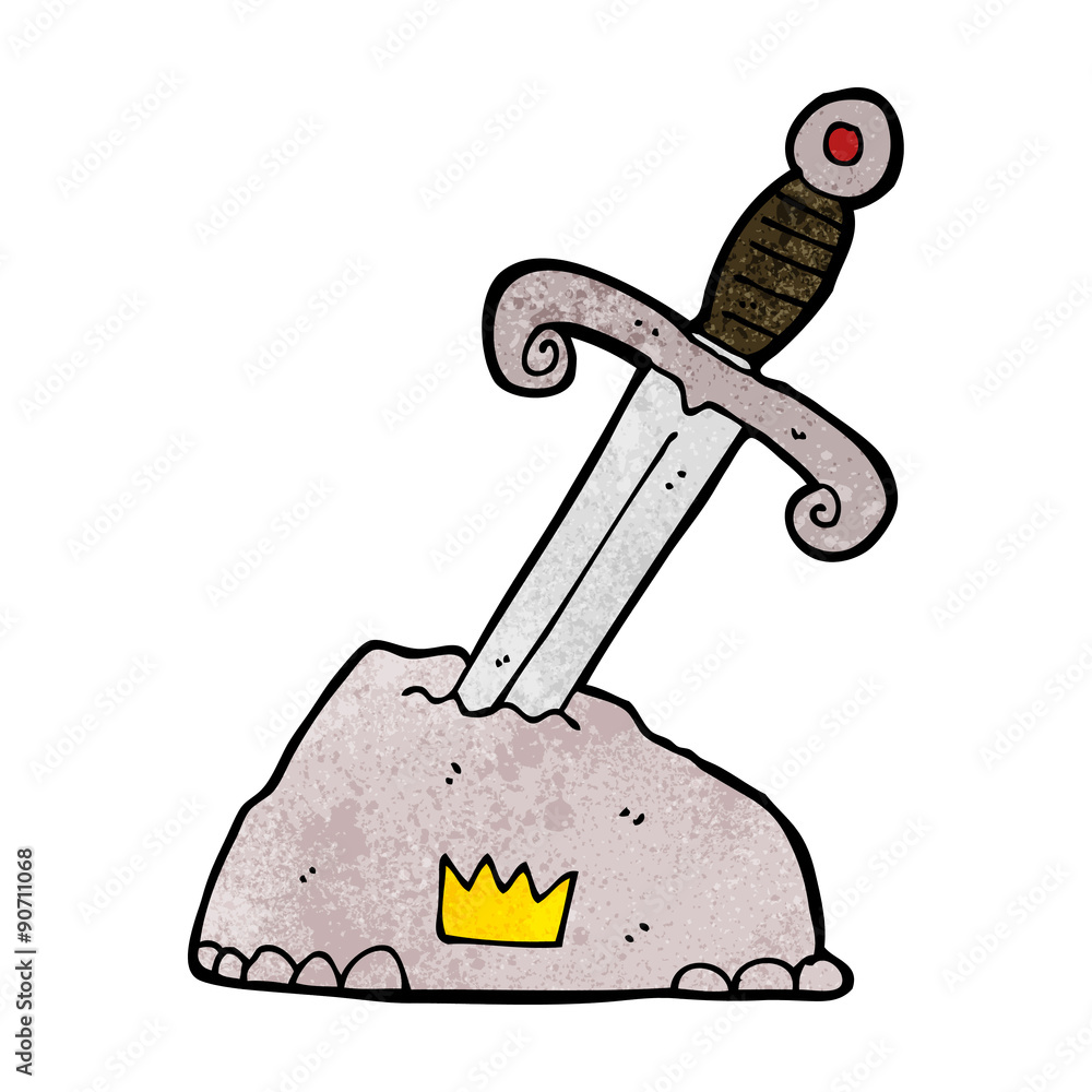 cartoon sword in stone Stock Vector | Adobe Stock