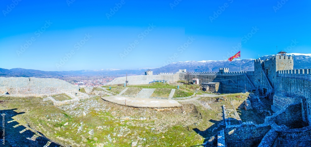 fortress of tzar samuel is nowadays in ruins. the only maintained part ...