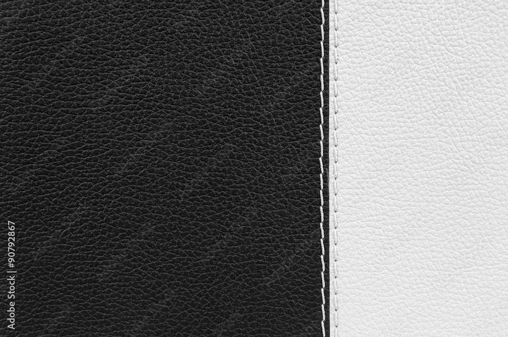 Black and white leather texture with stitches Stock Photo | Adobe Stock