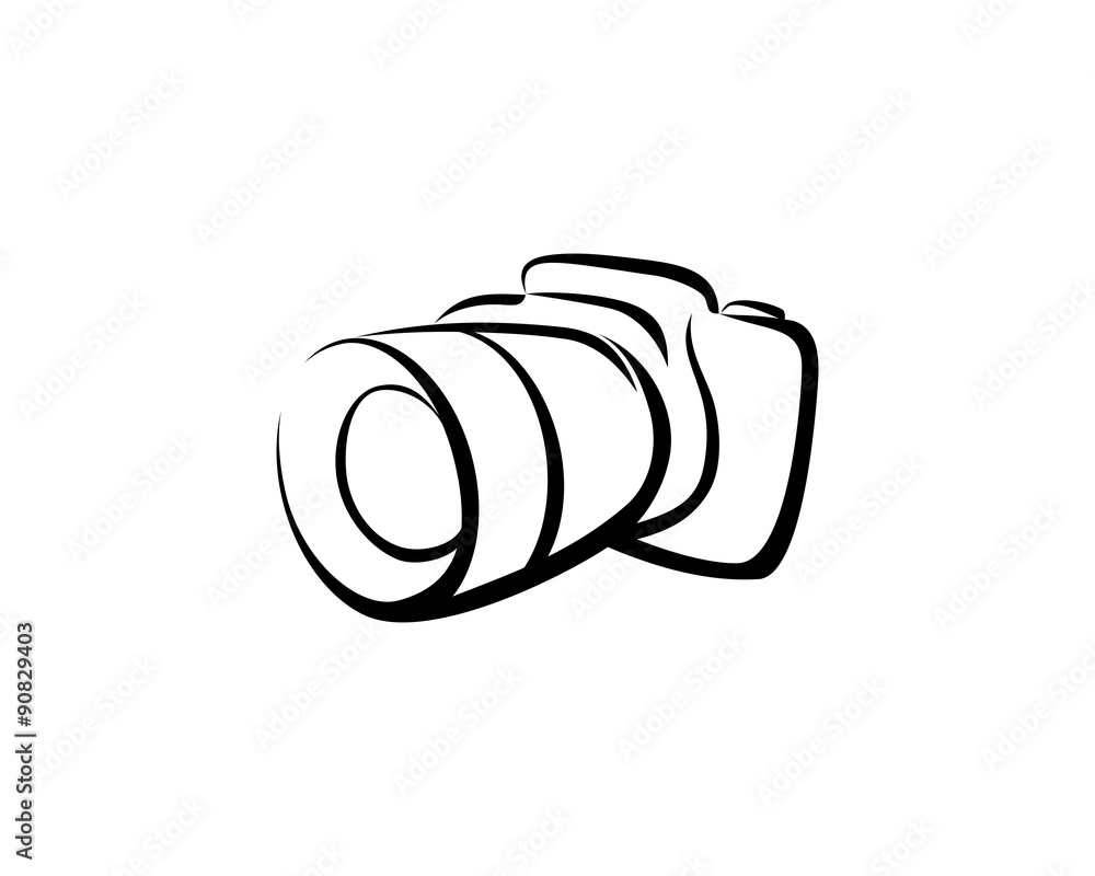 Hand Drawn Camera Logo Vector 001 Stock Vector | Adobe Stock