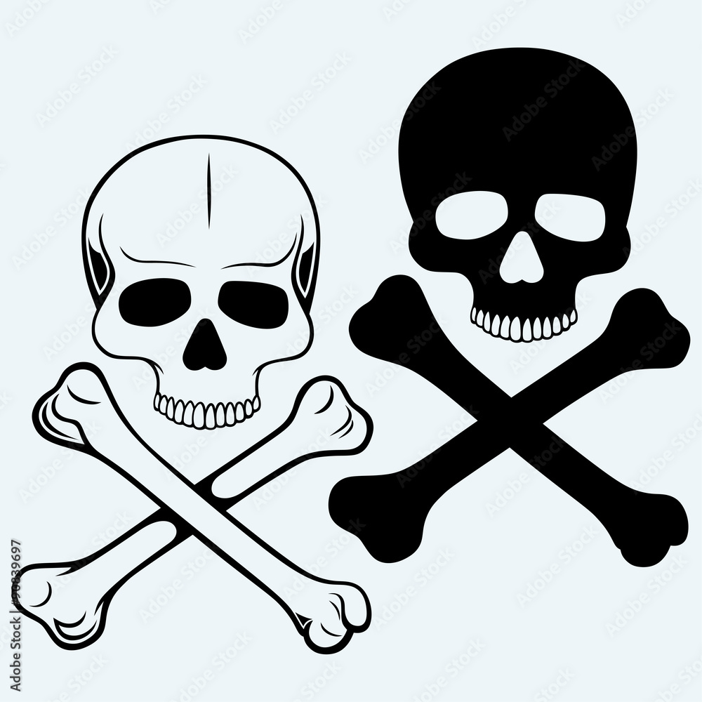 Blue Skull And Crossbones Background