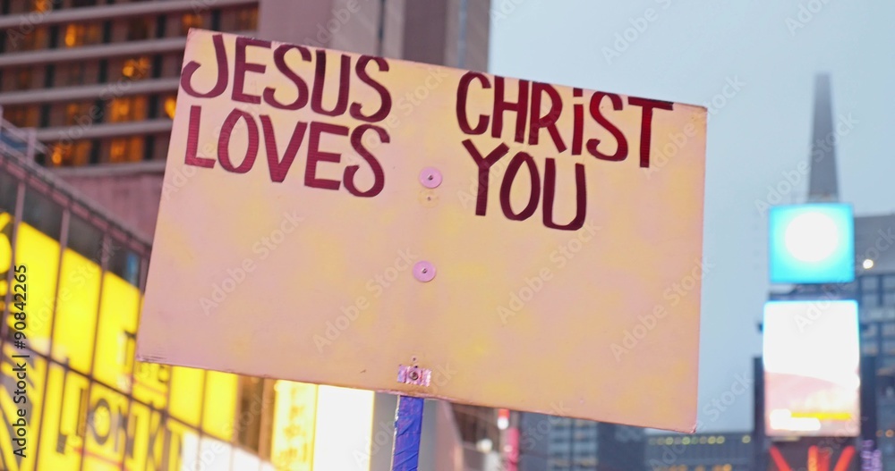 Jesus Christ Sign in Times Square Stock Video | Adobe Stock