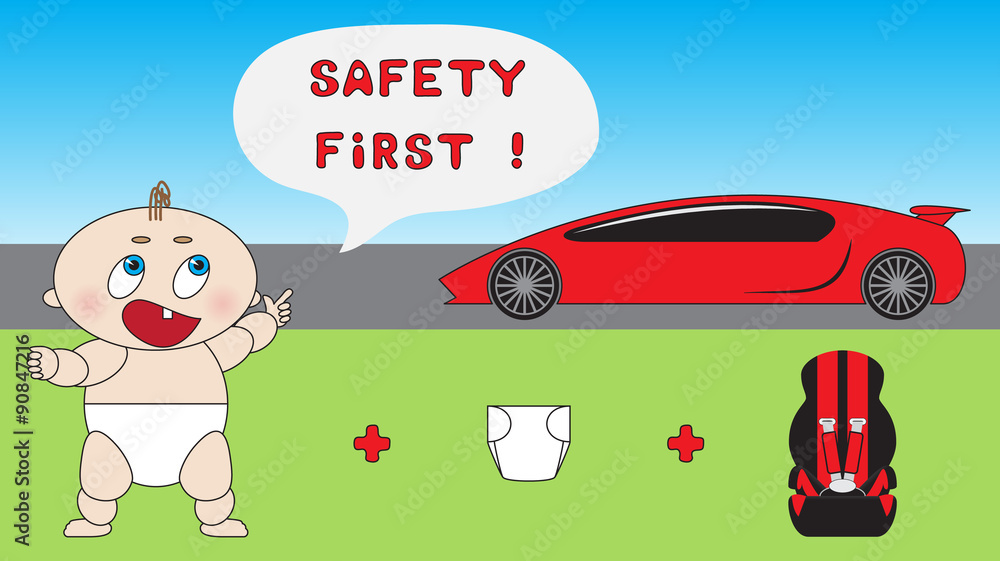 Baby child car safety concept. Stock Vector | Adobe Stock