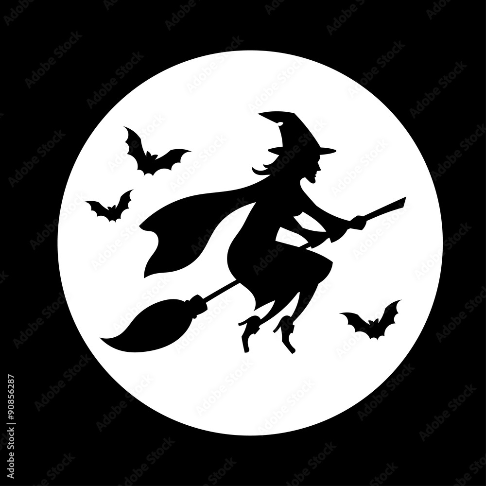 Witch flying Stock Vector | Adobe Stock