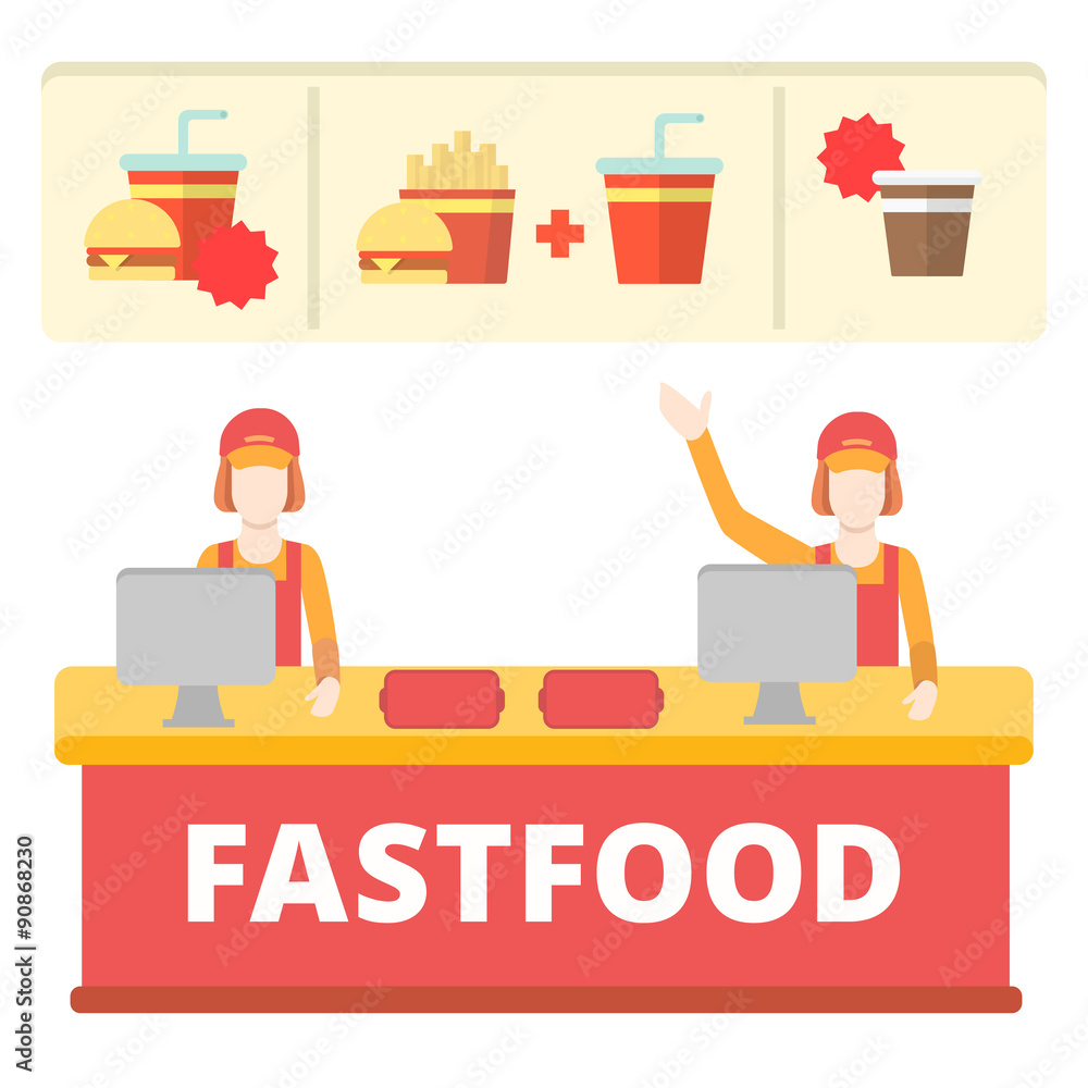Fast Food Cashier Clip Art